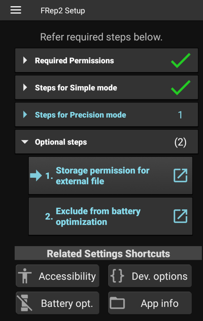 Setup – FRep2 Support
